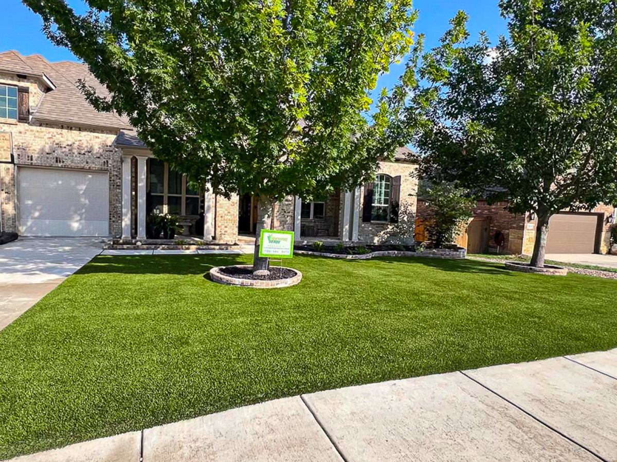 Front Yard Artificial Turf Installation - AST Supreme-60 in San Antonio, TX